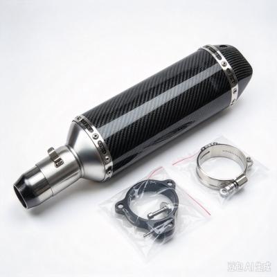 China JY-0086 Motorcycle Exhaust Muffler, Universal Stainless Steel Silencer Exhaust Pipe for Street Bike Scooter for sale
