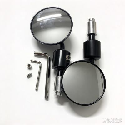China Universal Retro CNC Motorcycle Rearview Mirrors, CNC Aluminum Cafe Racer Side Mirrors for Custom Vintage Motorbike Modification for sale