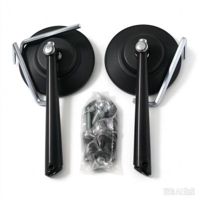 China CNC Machined Round Motorbike Rear View Mirror, HD Glass Anti-Vibration Circular Modified Side Mirror with 8mm 10mm Bolts for sale
