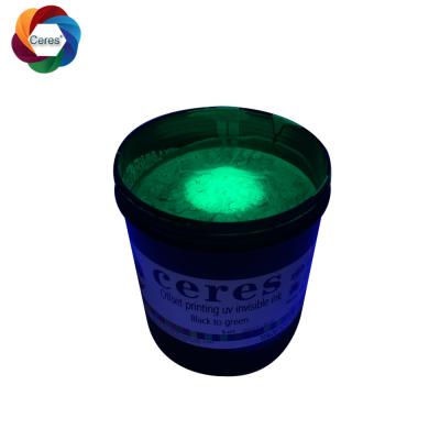 China Offset And Screen Printing Security Ink Uv Invisible Ink Black To Green for sale