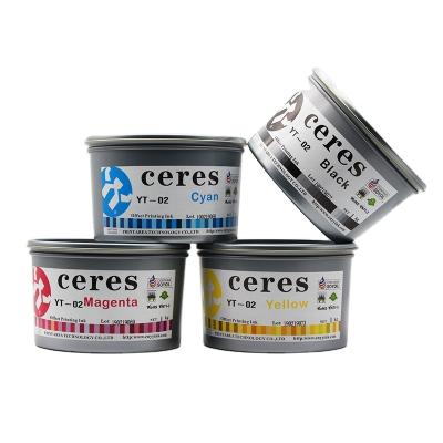 China CERES High Concentration Non-toxic UV Offset Printing Ink for Paper CMYK Color 1kg/can for sale