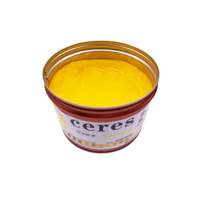 China CMYK Solvent Base UV Offset Ink Ceres Fast Drying 12kg Carton Yellow Printing for sale