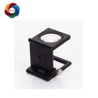 China Linen Tester 15x LED Folding Magnifying Glass Scale Metal 2 Button Cells for sale