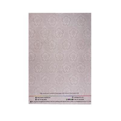 China A4 25% Linen Security Watermark Paper 75 Percent Cotton 100 Gram Anti Counterfeiting for sale