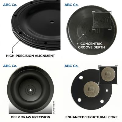 China Multi Layer Composite Valve Rubber Diaphragm EPDM PTFE Laminated Chemical Barrier Dual Hardness for sale