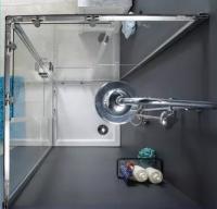 China Corner Hinge Classic Sliding Shower Enclosure Clear Fixed Two Glass Door 6mm for sale