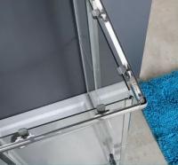 China Corner Hinge Classic Sliding Shower Enclosure Clear Fixed Two Glass Door 6mm for sale