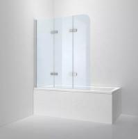 China 5mm Tempered Clear Glass Shower Enclosure 3 Fold Hinged Bathtub Screen for sale