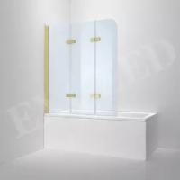 China 5mm Tempered Clear Glass Shower Enclosure 3 Fold Hinged Bathtub Screen for sale