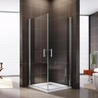 China 6mm Glass Shower Enclosure Hinge Pivot Square Aluminum Frame With Base for sale
