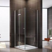 China 6mm Glass Shower Enclosure Hinge Pivot Square Aluminum Frame With Base for sale