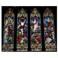 China Church Decorative Beveled Stained Glass Decorative Panels Hand Painted 3mm for sale