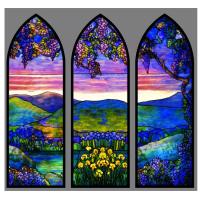 China Architectural Stained Glass Art Window Panels Decorative Custom Pattern For Church for sale