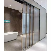China Interior Frameless Tempered Glass Sliding Door Synchronous Soft Closing for sale