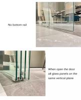 China Interior Frameless Tempered Glass Sliding Door Synchronous Soft Closing for sale