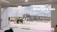 China Aluminum Frameless Glass office Balcony Sliding Door Movable Partition Folding Wall for sale