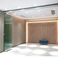 China Office Frameless Aluminium Sliding Partition Door Wall Custom Glass Bi Folding Door for sale
