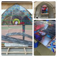 China Architectural Stained Glass Panels - 3mm Beveled Hand-Painted Decor for Churches, Chapels and Luxury Interiors for sale