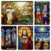 China Architectural Stained Glass Panels - 3mm Beveled Hand-Painted Decor for Churches, Chapels and Luxury Interiors for sale