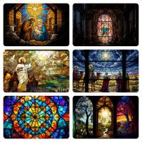 China Hand-Painted 3mm Stained Glass - Decorative Church Window Art Wall Panels with Classic Designs for sale