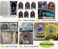 China Custom Design Stained Glass Colored Art Decoration Glass Insulated Glass Ceiling for sale