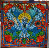 China Fully Handmade Genuine Stained Glass Colored Glass Wall Decorative Light Box for sale