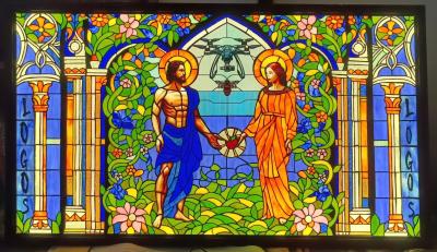 China Fully Handmade Genuine Stained Glass Colored Glass Wall Decorative Light Box for sale
