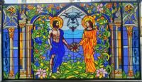 China Fully Handmade Genuine Stained Glass Colored Glass Wall Decorative Light Box for sale
