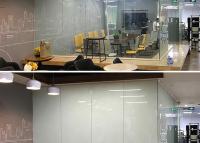 China PDLC Non Adhesive Opaque  Smart Privacy  Switchable Frosted Glass for sale