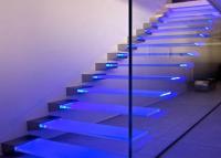 China 14mm Staircase PVB Laminated LED Glass Panel Insulative Environmental for sale