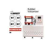 China Rubber Testing Machine Water Cooled Electric Flat Plate Press Vulcanizer Capacity 50T Temperature Precision ±2℃ for sale