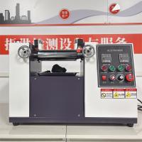 China Desktop Open Two Roll Rubber Mixing Mill 0.3kg Capacity SUS304 Stainless Steel Hopper 60mm Roller for sale