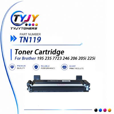 China TN119 Black Toner Cartridge with Brother HL195 HL235 MFC7723 HL246 DCP206 for sale