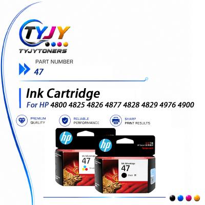 China Vivid Color Output Smooth Ink Flow HP 47 Black & Tri‑color Ink Cartridge For 4800 4825 4826 4877 4828 4829 4976 4900 Printer for sale