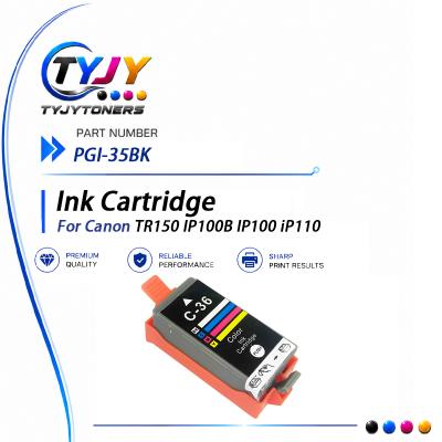 China Compatible Smooth Ink Cartridge Flow Canon PGI-35BK PGI-36C Ink Cartridge For TR150 IP100B IP100 iP110 Printer for sale