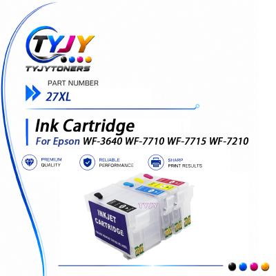 China Chip-identified 27XL Refillable Ink Cartridge Anti-fade Compatible For Epson WF-3640 WF-7710 WF-7715 WF-7210 for sale