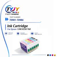 China Vivid-toned T0981-T0986 Refillable Ink Cartridge No Air Block Compatible For Epson Photo 1390 R330 T60 for sale