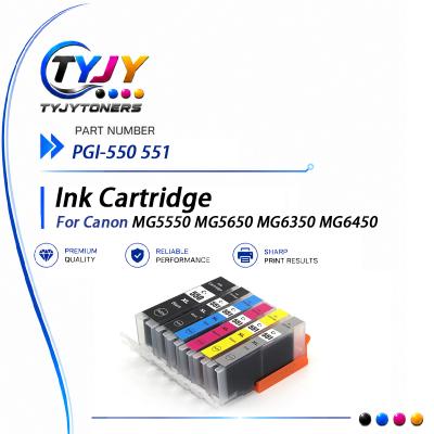 China Color-stable PGI-550 551 Ink Cartridge Chip-recognized Compatible For Canon MG5550 MG5650 MG6350 MG6450 for sale