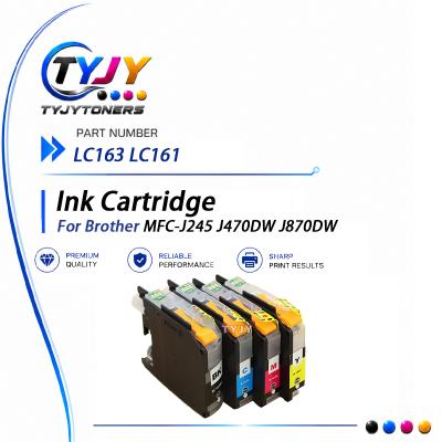 China Fade-resistant LC163 LC161 Ink Cartridge Chip-identifiable Compatible For Brother MFC-J245 J470DW J870DW for sale