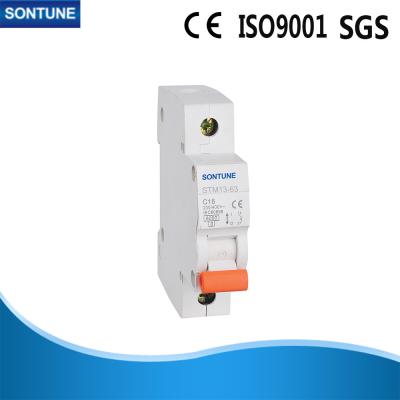 China Light Weight STM13-63 1 Pole Miniature Circuit Breaker MCB 63A for sale