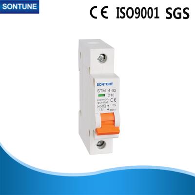 China STM14-63 1P Type B MCB Miniature Circuit Breaker 63A Din Rail for sale