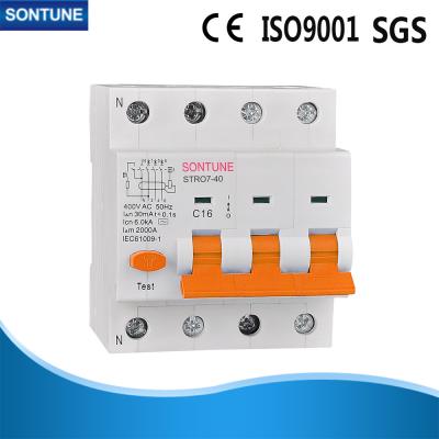China Electronic 6KA RCBO 2P 4P STRO7-40 Residual Current Circuit Breaker Overcurrent Protection for sale