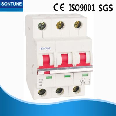 China SL7-63 3 Pole Miniature Circuit Breaker IP20 63A 400V MCB Protection for sale