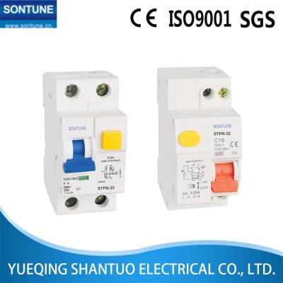 China 2 Pole RCBO 30mA 3KA Short Circuit Breaker with Overcurrent Protection for sale