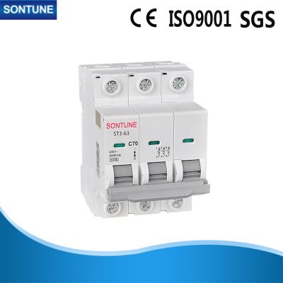 China 3P Type D MCB Main Circuit Breaker 63A 10kA Thermal Magnetic Circuit Breaker for sale