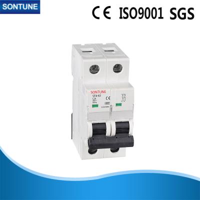 China Double Pole  6KA MCB Circuit Breaker Type B With Overload Protection  for sale