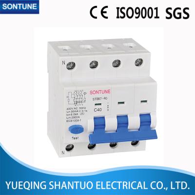 China C40 4P Residual Current Breaker With Overload Protection Plastic Texture for sale