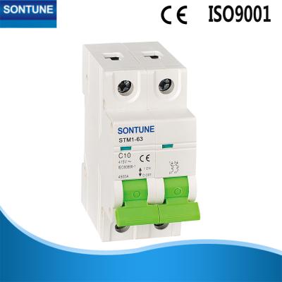 China STM1-63 Device MCB Circuit Breaker White Plastic Texture High Working Reliability for sale