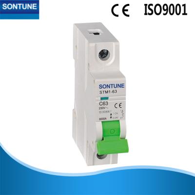 China 230V White Single Pole MCB Circuit Breaker Mini Size With CE Approvals for sale