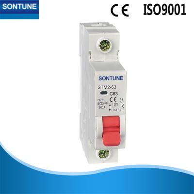 China STM2-63 1P Din Rail MCB Circuit Breaker 6kA 230V Under Voltage Protection Mini Breaker for sale